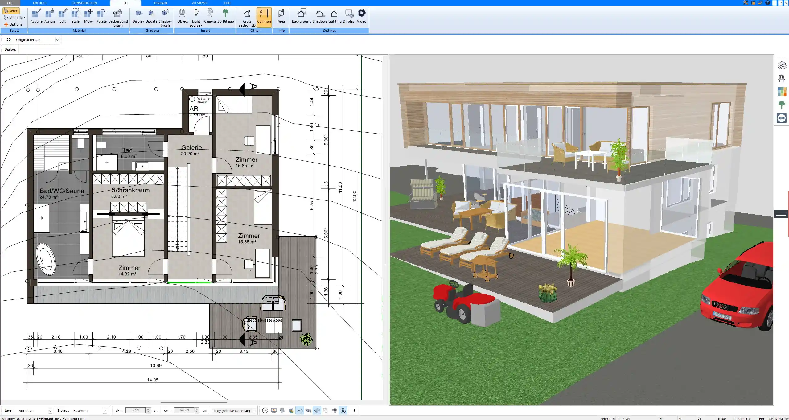 Planning a Flat Roof with the Plan7Architect Software